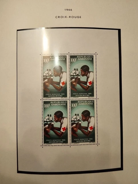 TIMBRES GABON ANNÉE 1966 Neuf ** sans charnière MNH Bloc n°4-5 Croix-Rouge EUR 12,90 - PicClick FR