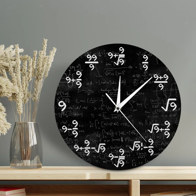 MODERN 9'S FORMULAS Math Wall Clock Mathematical Equations Art Clock ...