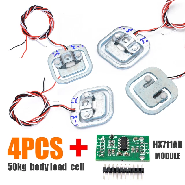 4X 50KG SCALE Load Cell Weighing Sensor Arduino Carriage Sensor & HX711 ...