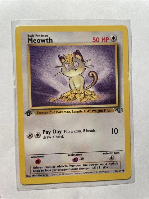 POKÉMON TCG MEOWTH Jungle 56/64 first Edition Wizards Base Set EUR 7,10 ...
