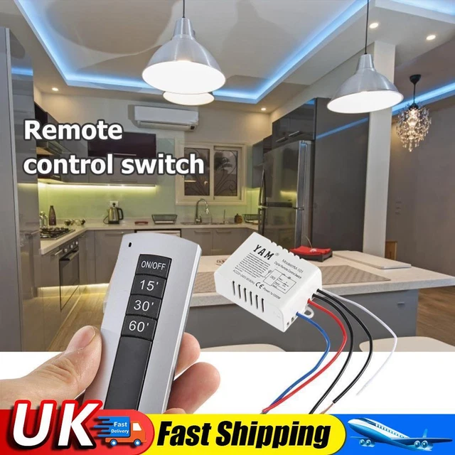 ON/OFF REMOTE CONTROL Timer Switch + Receiver for UVC Lamp (Silver 220V ...