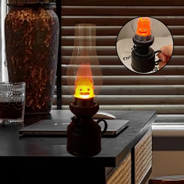 HOWL'S MOVING CASTLE Calcifer Night Light Desktop Lamp Anime Figure ...