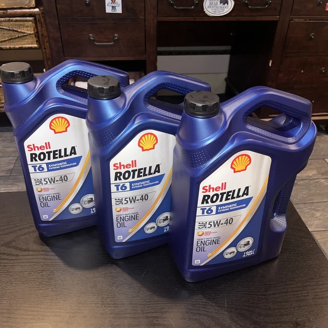 SHELL ROTELLA T6 Full Synthetic 5W-40 Diesel Engine Oil (3 GALLON PACK ...