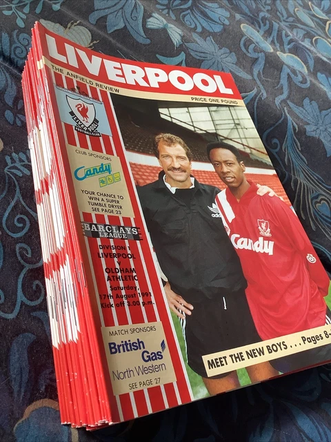 LIVERPOOL FC 1991-92 Home Programmes (x30) Full Set £22.00 - PicClick UK