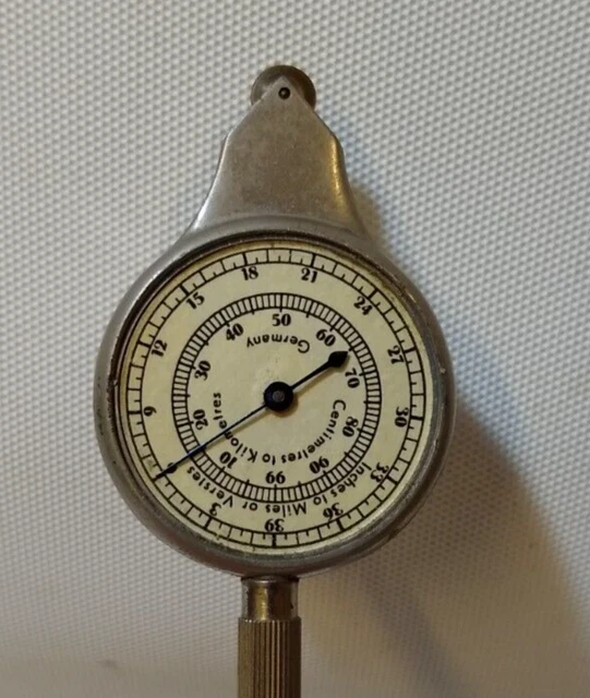 VINTAGE MAP MEASURE / Opisometer, German, double sided, steel case and ...