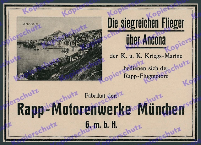 LUFTWAFFE RAPP ENGINE plants BMW Munich K.U.K. Kriegsmarine Ancona ...