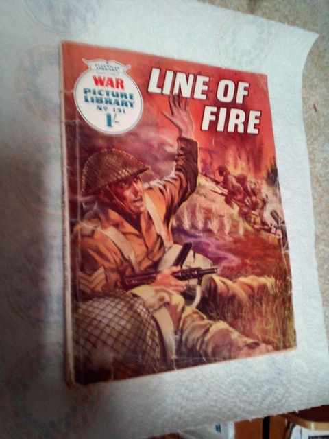 ORIGINAL VINTAGE 1961 War Picture Library war comic No 131 Line of Fire ...