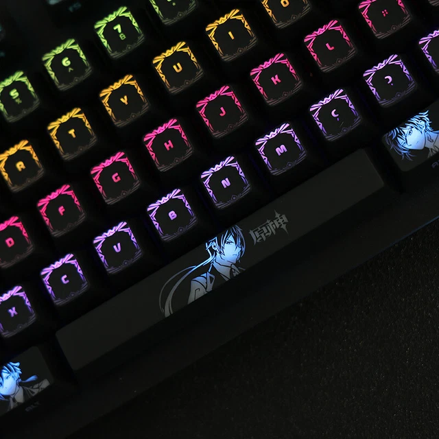 CUSTOM GENSHIN IMPACT Zhongli Waifu Keycaps Set RGB MX For Mechanical ...