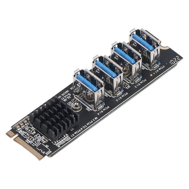 PCIE EXPANSION CARD M.2 Mkey PCIE To 4 Port PCIE X1 Expansion Card For ...