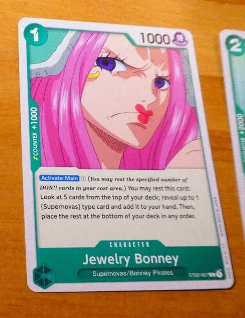 ONE PIECE ENGLISH Card Game Carte Jewelry Bonney St02-007 St En Tcg Mint EUR 2,50 - PicClick FR