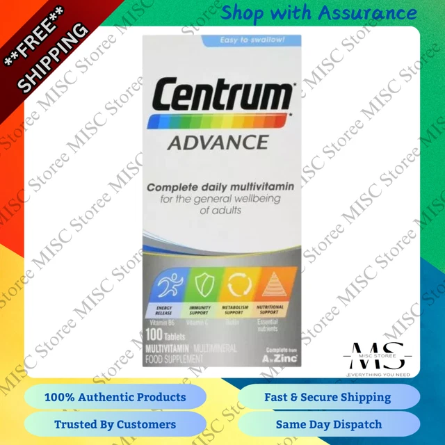CENTRUM ADVANCE MULTIVITAMIN Tablets 100 - (BB:04/2025) £11.99 ...