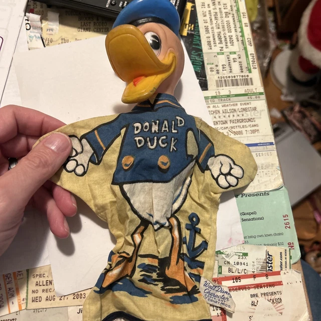 VINTAGE DONALD DUCK GUND Hand Puppet 1960s Rubber Head Read Description ...