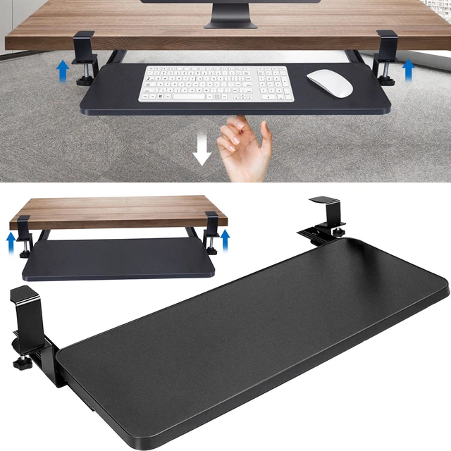 KEYBOARD MOUSE TRAY Under Desk Retractable Slide Out Drawer Adjustable ...