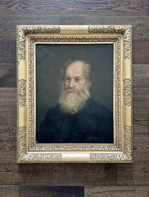 LARGE ANTIQUE 19TH Century Oil Portrait Painting William Bruce By Viola ...