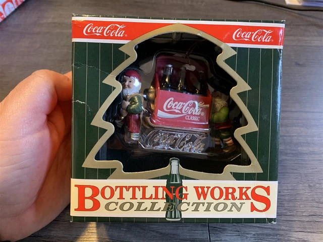 VINTAGE COCA-COLA BOTTLING Works Collection Coke On A Sled With Elves ...
