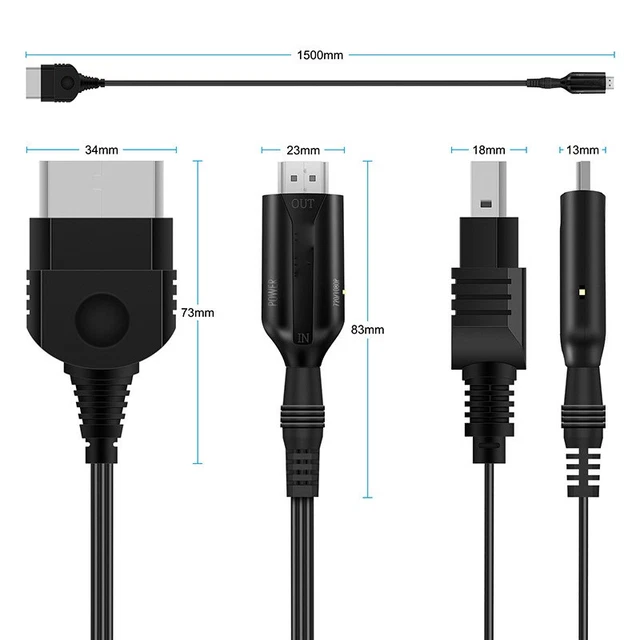 COMPACT FOR XBOX To Hdmi Game Converter Portable Easy Use Hdmi Cable ...