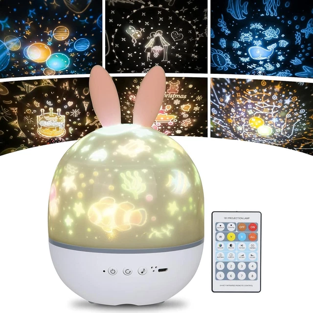 URAQT STAR LIGHT Projector with Music, Night Light Kids with Remote ...