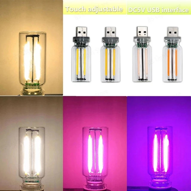 PORTABLE USB PLUG-IN LED Mini Night Car Atmosphere Light Mobile Lights ...