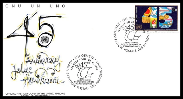 UNITED NATIONS (45 Th Anniversary Of United Nations) 1990 FDC - 4 $6.64 ...