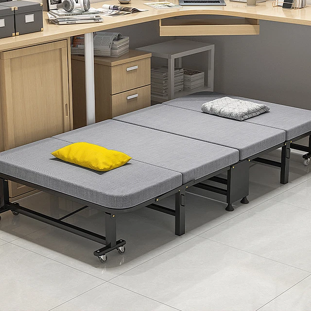 FOLDING SINGLE BED Fold Up Portable Guest Sleeper Rollaway Steel Framed ...