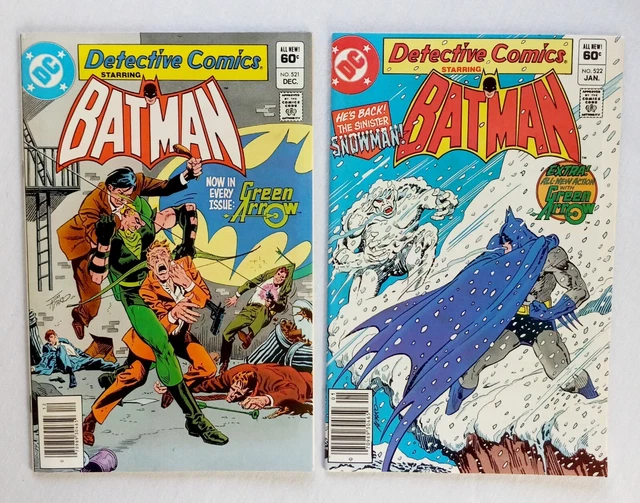 DETECTIVE COMICS #521 #522 - Batman Newsstand 1983 Snowman Vicki Vale ...