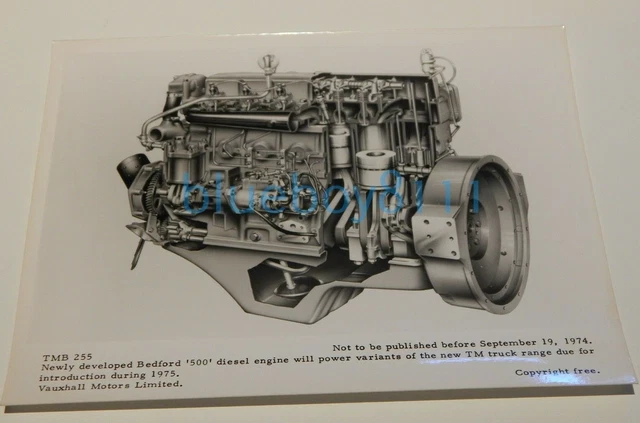 1974 BEDFORD TRUCKS %00 Diesel Engine Cutaway press photo 8 x 6 inches ...