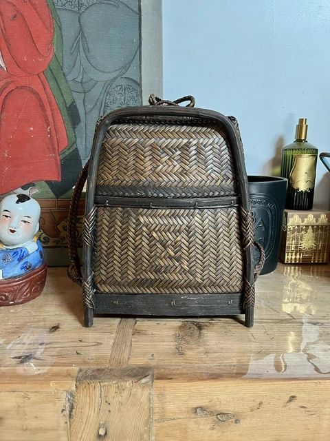 VINTAGE TRADITIONAL PASIKING Basket Backpack Rattan Bamboo $268.00 ...
