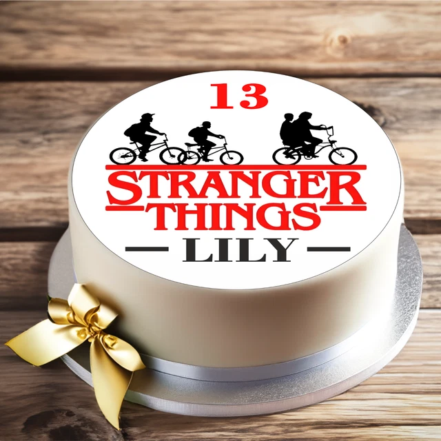 STRANGER THINGS EDIBLE Personalised Icing Birthday Cake Topper 7.5 ...