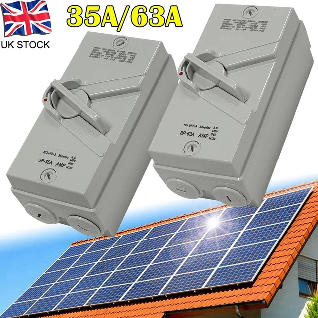 3 POLE ISOLATOR Switch 35A/63A IP65 load isolation switch Weatherproof New £13.99 - PicClick UK