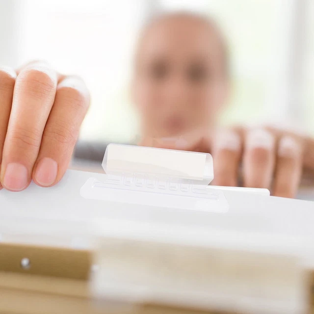 100 PCS FOLDER Accessories Clear File Tabs Plastic Hanging Labels $24. ...