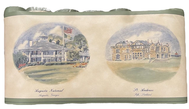 5 + ROLLS Imperial Sunworthy Wallpaper Border Famous Golf Courses 6.75 ...