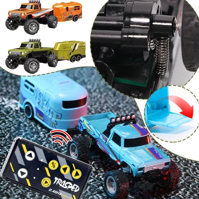 MINI RC MONSTER Truck 1:64 Scale USB-C Rechargeable Underflow with ...