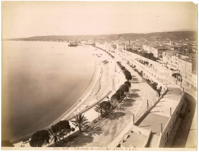 FRANCE, NICE, VUE prise escalier Lesage vintage albumen print Tirage albumi EUR 79,00 - PicClick FR