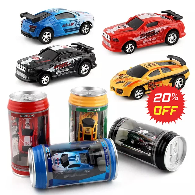 MINI COKE CAN Speed Car RC Radio Remote Control Micro Racing Car Toy ...