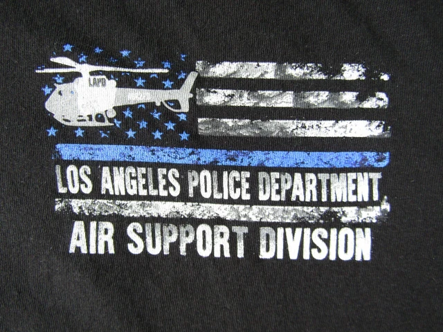 LAPD LOS ANGELES Police Department Air Support Division Shirt w Flag ...