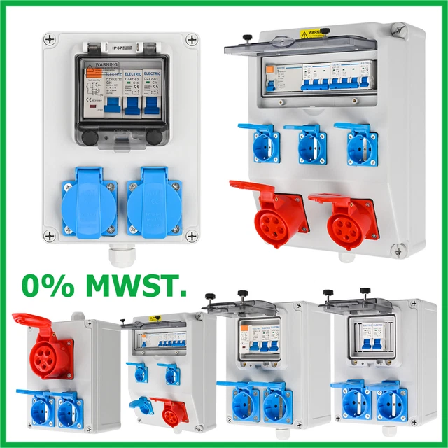 WANDVERTEILER BAUSTROMVERTEILER STECKDOSENVERTEILER Verteilerkästen 230V/380V EUR 24,38 ...