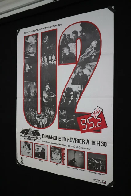 U2 - RARE affiche originale Concert Paris Bercy 1985 - Poster Boy War ...