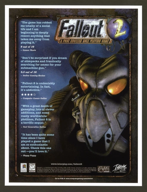 FALLOUT 2 PC Game 1998 Big Box Promo Ad Wall Art Print Poster - Glossy ...