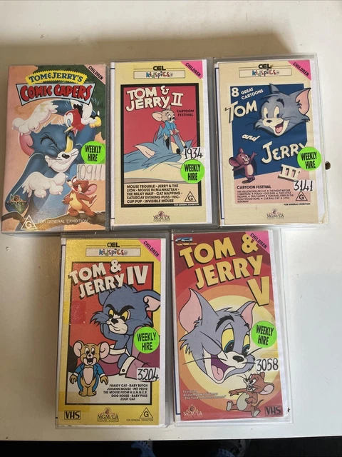 5X TOM & Jerry VHS PAL Cartoons CEL Cardboard Cover Bundle Lot $60.00 ...