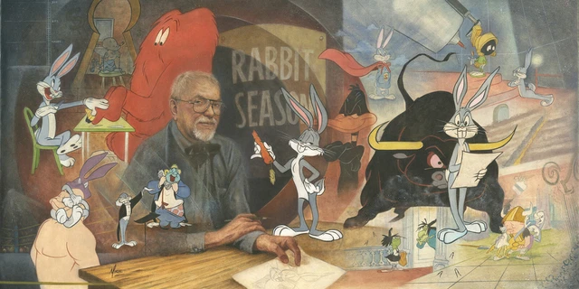 WARNER BROTHERS-LE CANVAS Signed Mike Kupka-Rabbit Season-Bugs Bunny ...