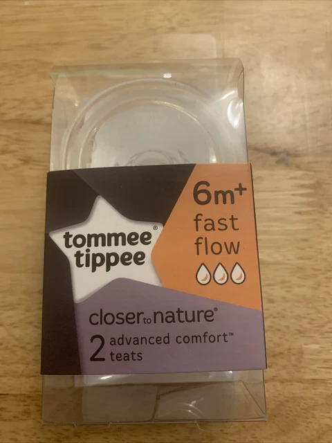 TOMMEE TIPPEE CLOSER To Nature Advanced Comfort Fast Flow Bottle Teats ...