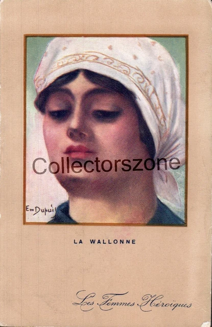1917 WW1 Allied Women Postcard La Wallonne Belgium Army Censor Stamp £7 ...