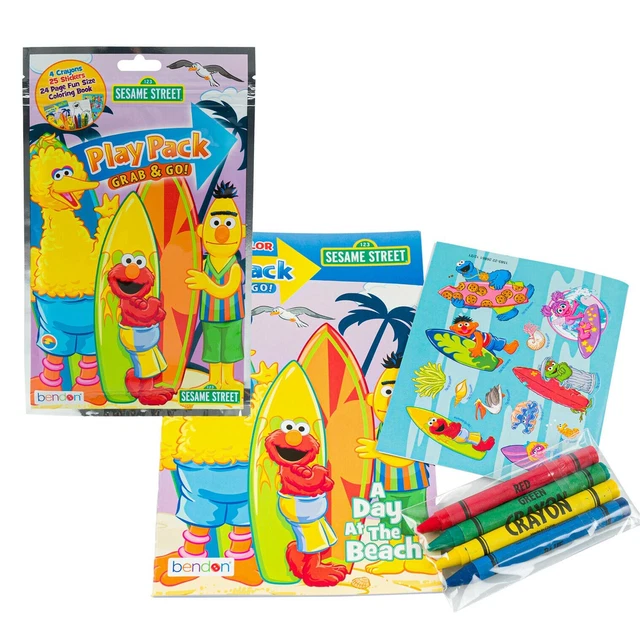 SESAME STREET PLAY Pack Grab & Go : Crayons Stickers & Coloring Book ...