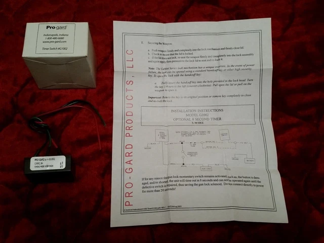 PRO GARD GUN Lock Timer Switch with 8 Second Delay #G1002 NEW $25.00 ...