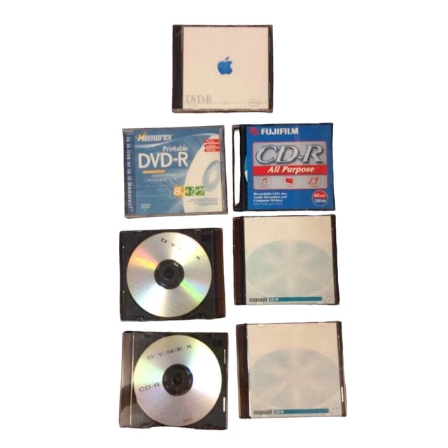 RECORDABLE MEDIA DISCS Jewel Case Mixed Lot 2 DVD-R &5 CD-R ...