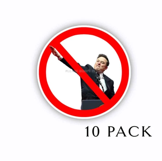 NO ELON MUSK Anti Salute Anti Trump Round Vinyl Bumper Stickers 4" wide ...