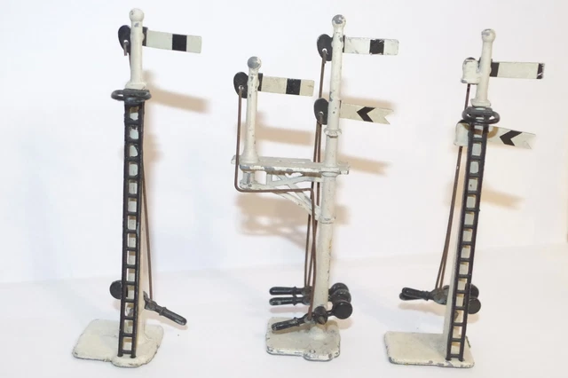3X VINTAGE MODEL Railway Crescent Toys Lower Quadrant Signals Home ...