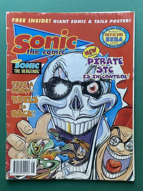 SONIC THE COMIC #28 GD/VG (Fleetway Sega UK 1994) Large Poster, Pirate ...