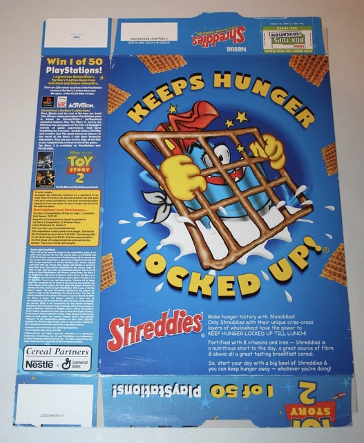 VINTAGE NESTLE SHREDDIES Toy Story 2 Cereal Box 2000 £9.99 - PicClick UK
