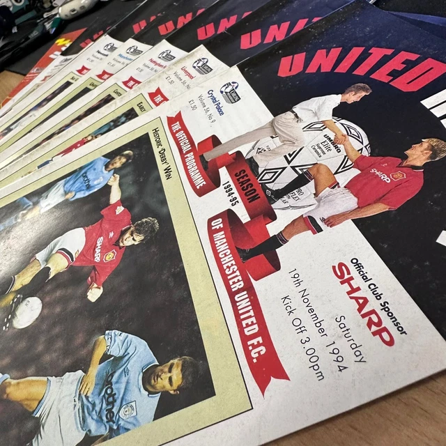 UNITED REVIEW - Manchester United Rare Programmes 94/95 Season Volume ...